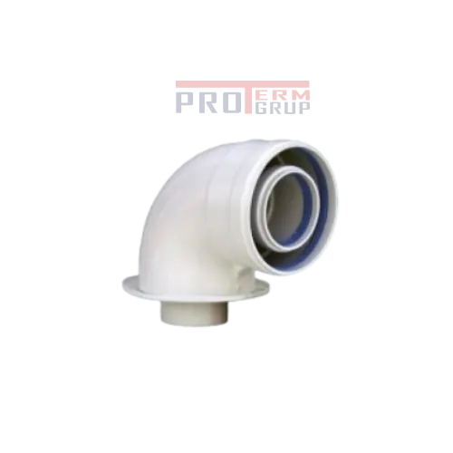 Cot cos de fum in condens 90° Ø60/100 cu flansa – Proterm Grup ...